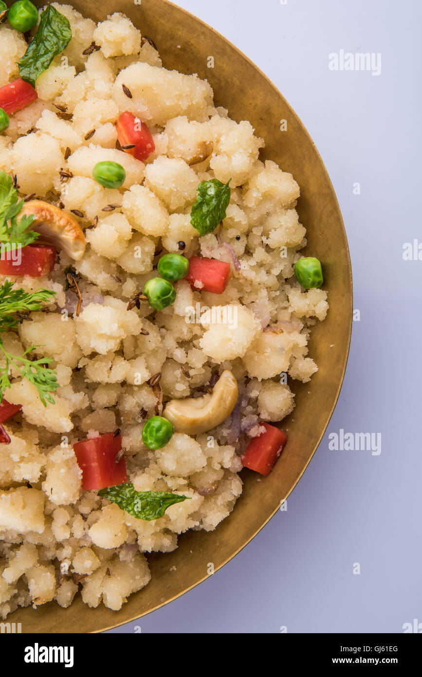 Rava Upma - Popular south Indian breakfast wiih semolina and vegetables ...