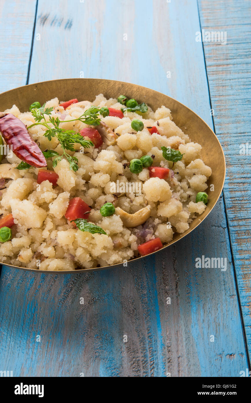 Rava Upma - Popular south Indian breakfast wiih semolina and vegetables ...