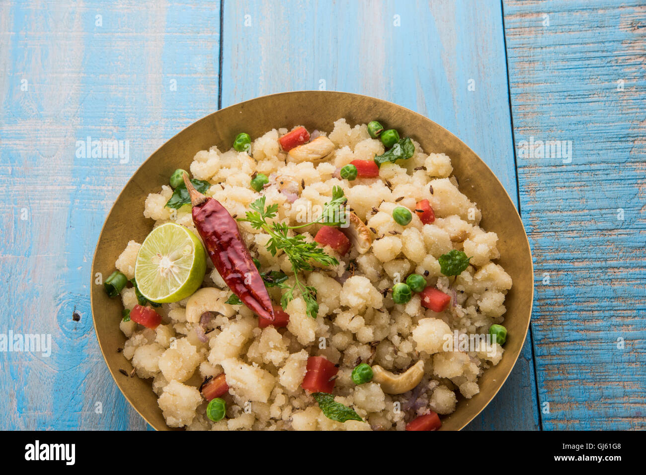 Rava Upma - Popular south Indian breakfast wiih semolina and vegetables ...