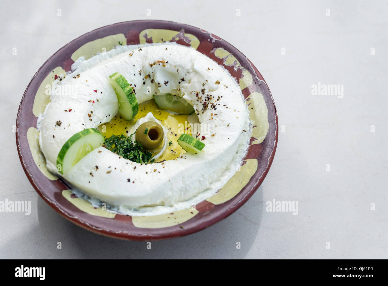 labneh fresh lebanese middle eastern cream cheese dip snack food dip ...