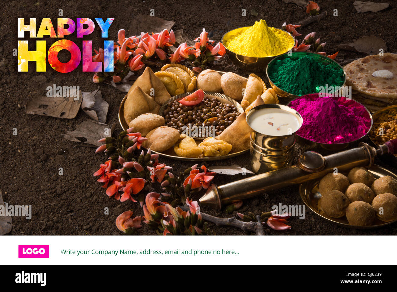 happy holi greeting card, holi wishes, greeting card of indian festival ...