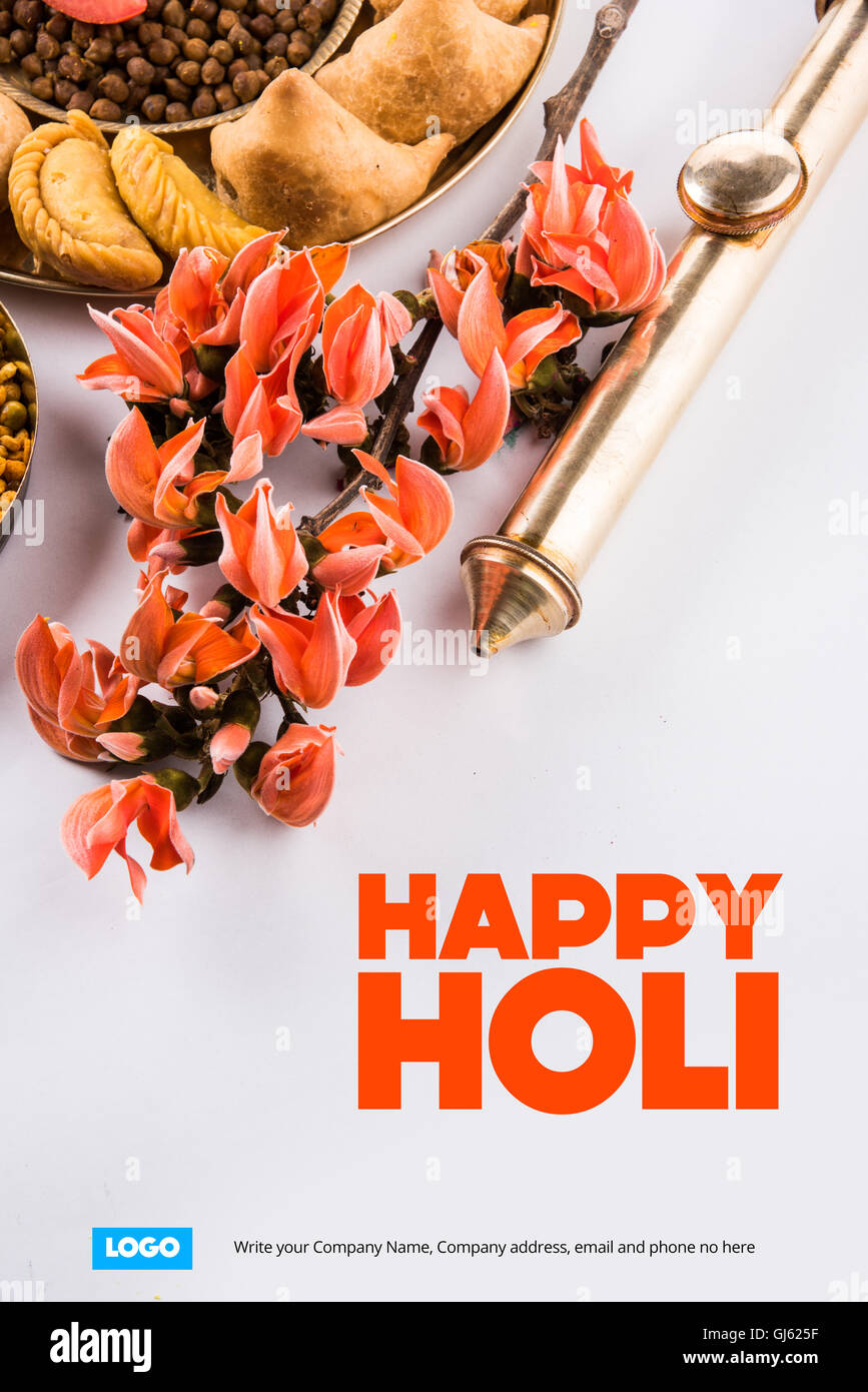 happy holi greeting card, holi wishes, greeting card of indian festival ...