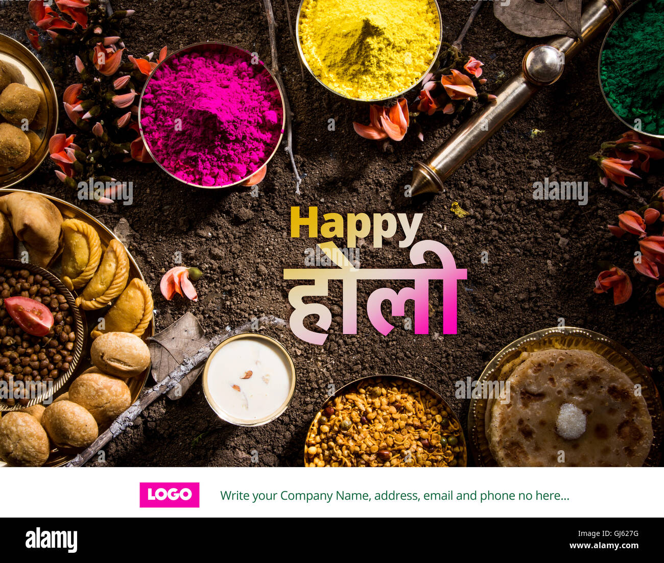 happy holi greeting card, holi wishes, greeting card of indian festival ...