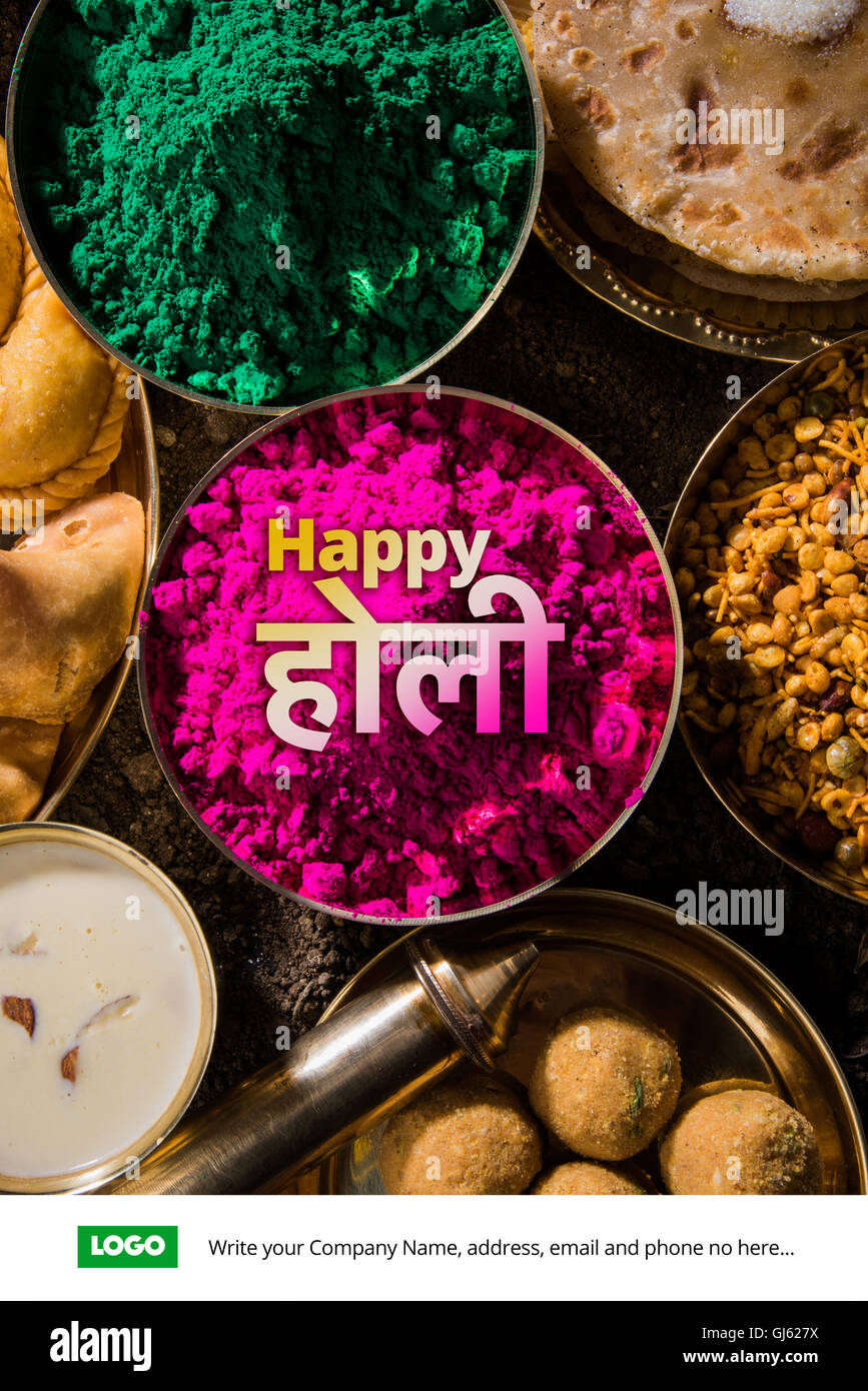 happy holi greeting card, holi wishes, greeting card of indian festival ...