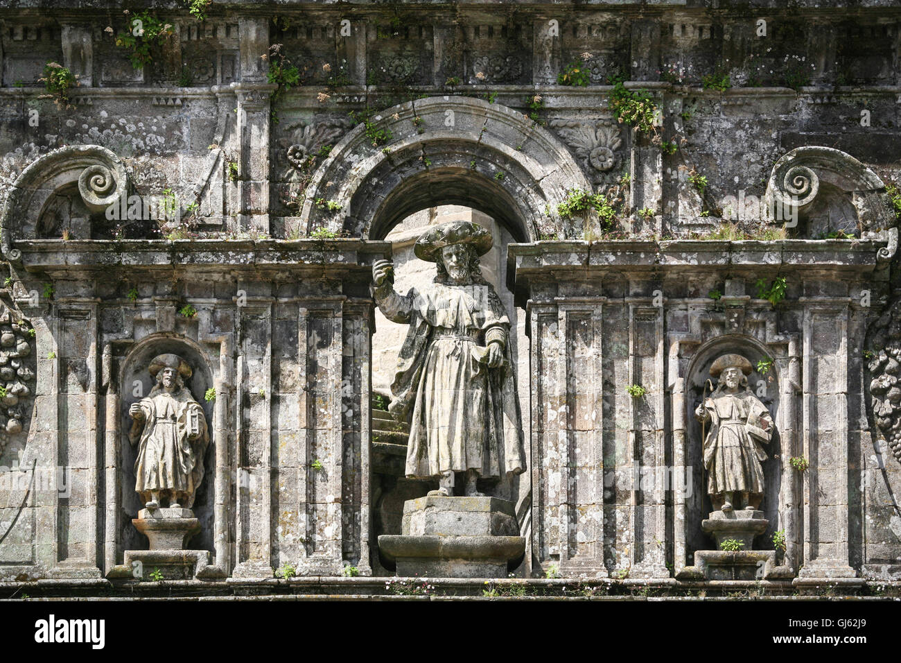St James statue above Holy Door on the east facade of Santiago de ...