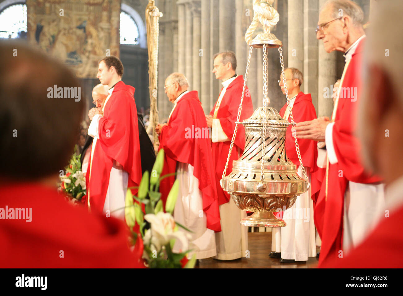 At the end of mass service on July 25th, on St James Day at the altar ...