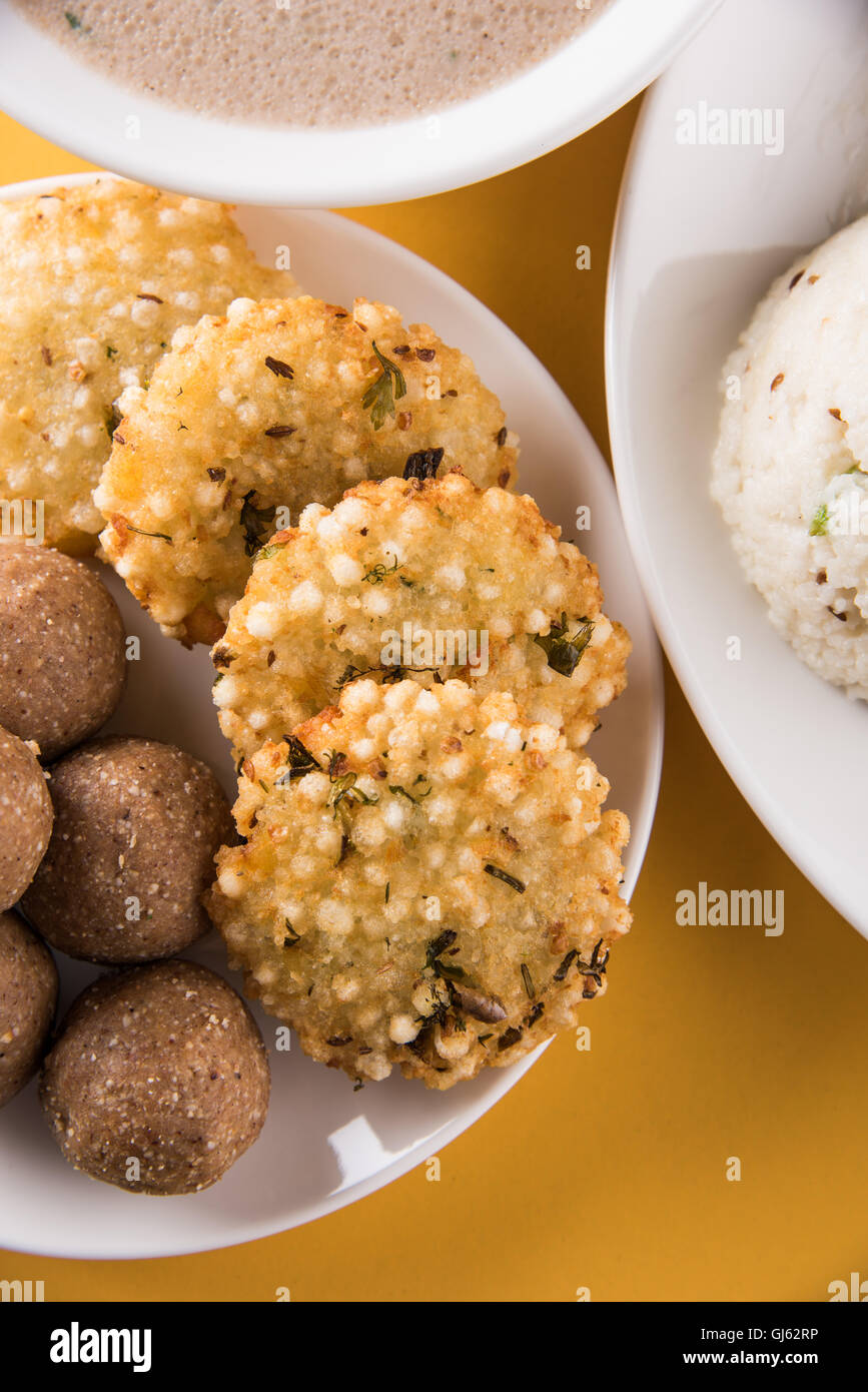 indian upwas or upvas food or fasting food, food prepared for vrat or ...