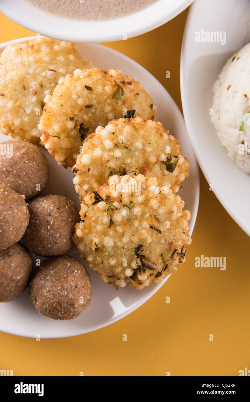 indian upwas or upvas food or fasting food, food prepared for vrat or ...