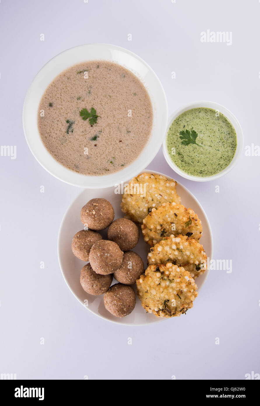 indian upwas or upvas food or fasting food, food prepared for vrat or ...