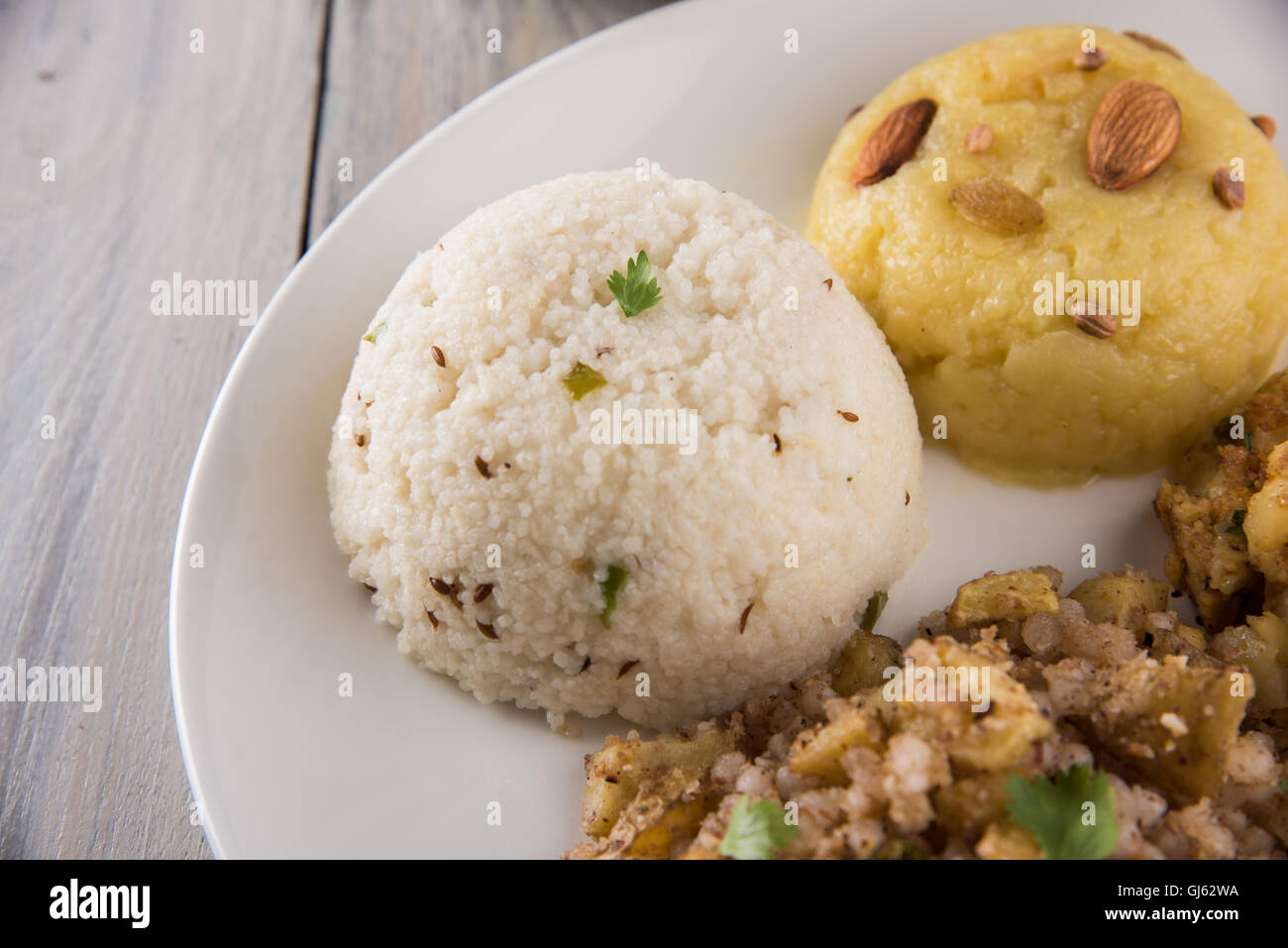 indian upwas or upvas food or fasting food, food prepared for vrat or ...