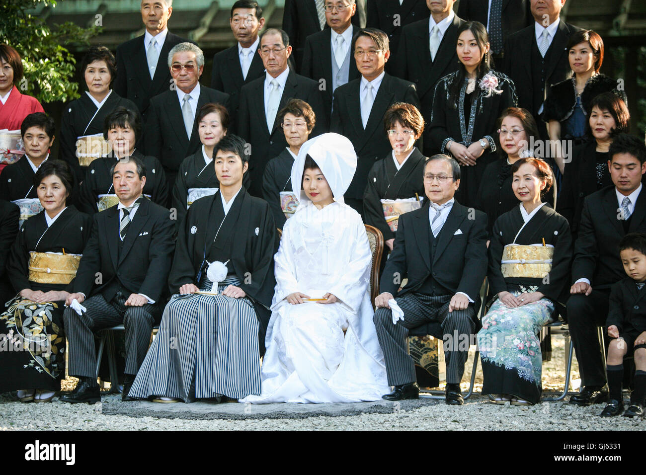 Formal Japanese Wedding Japanese Wedding Family Photo Hi Res Stock