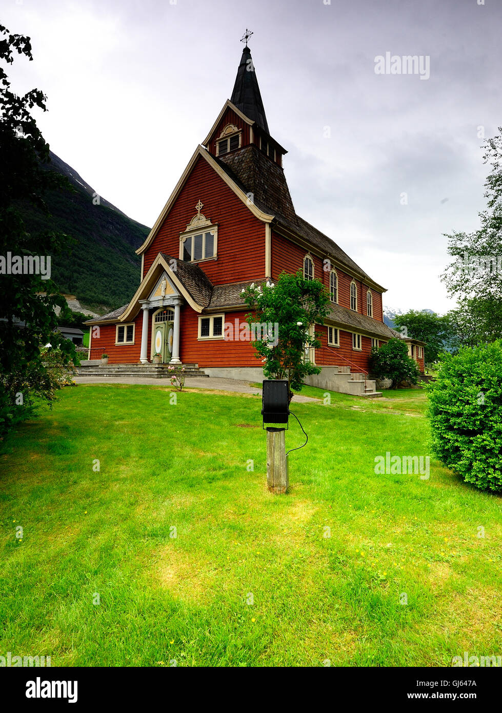 The new church of Olden, Norway Stock Photo - Alamy