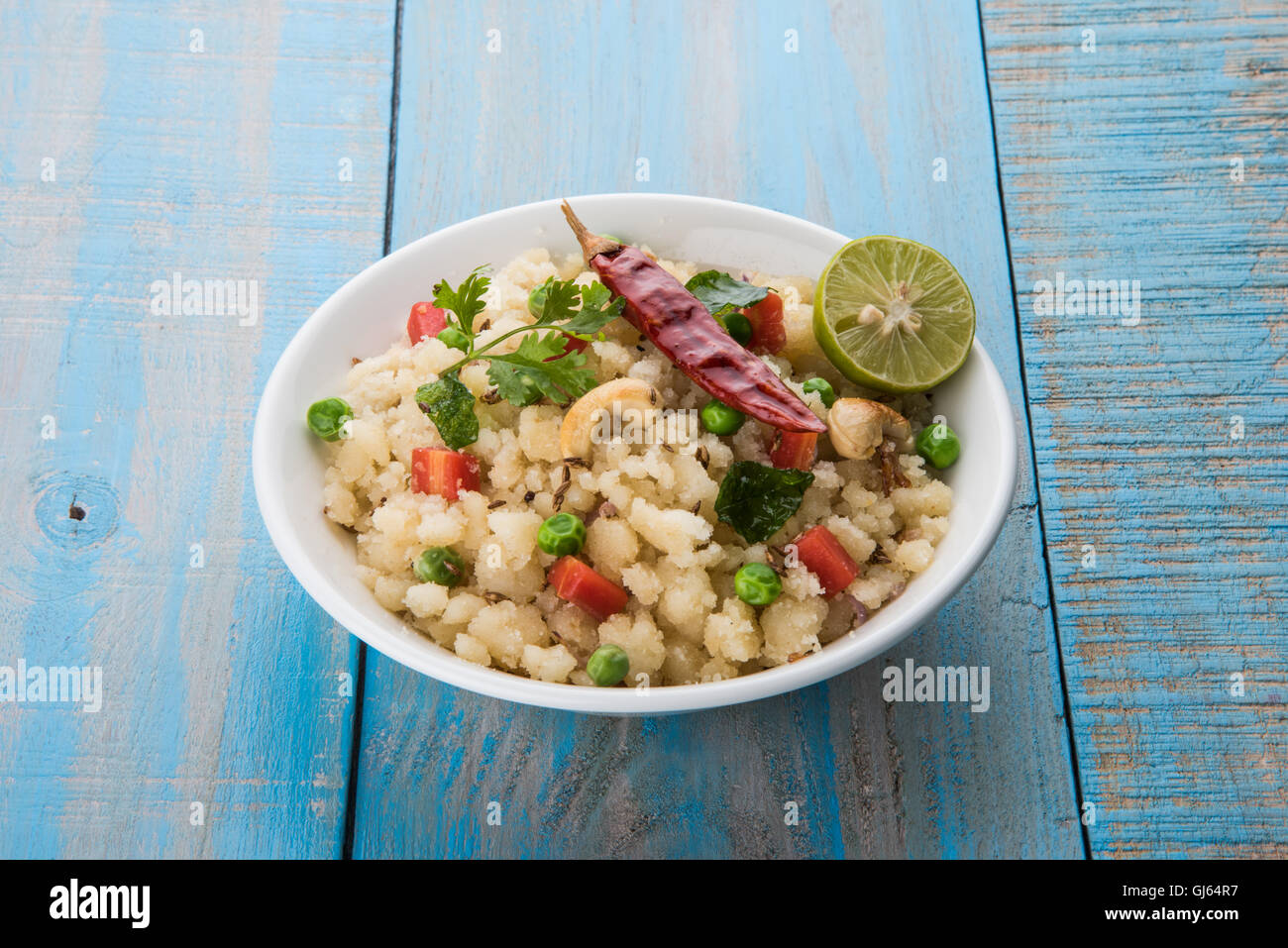 Rava Upma - Popular south Indian breakfast wiih semolina and vegetables ...