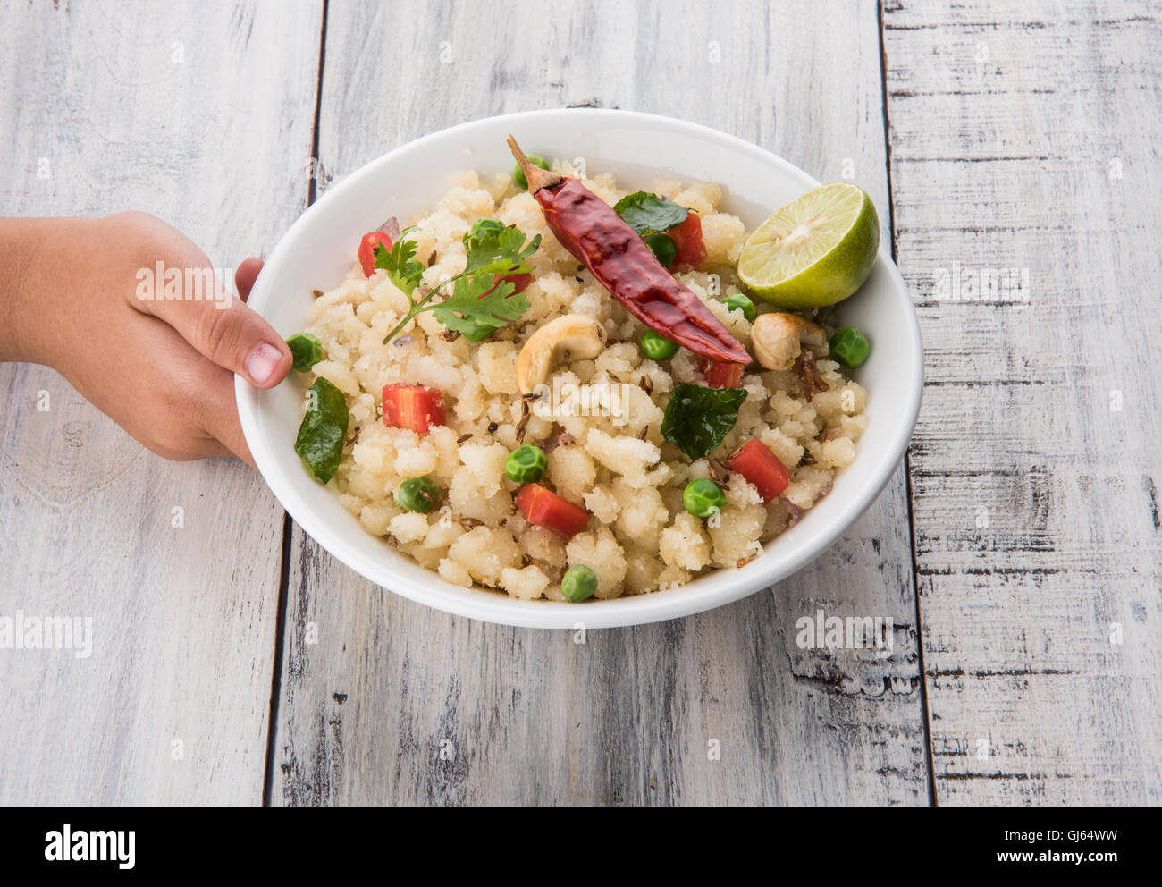 Rava Upma - Popular south Indian breakfast wiih semolina and vegetables ...