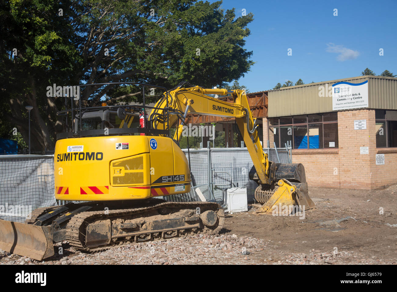 Construction digger machine on a Sydney building site,Australia Stock ...