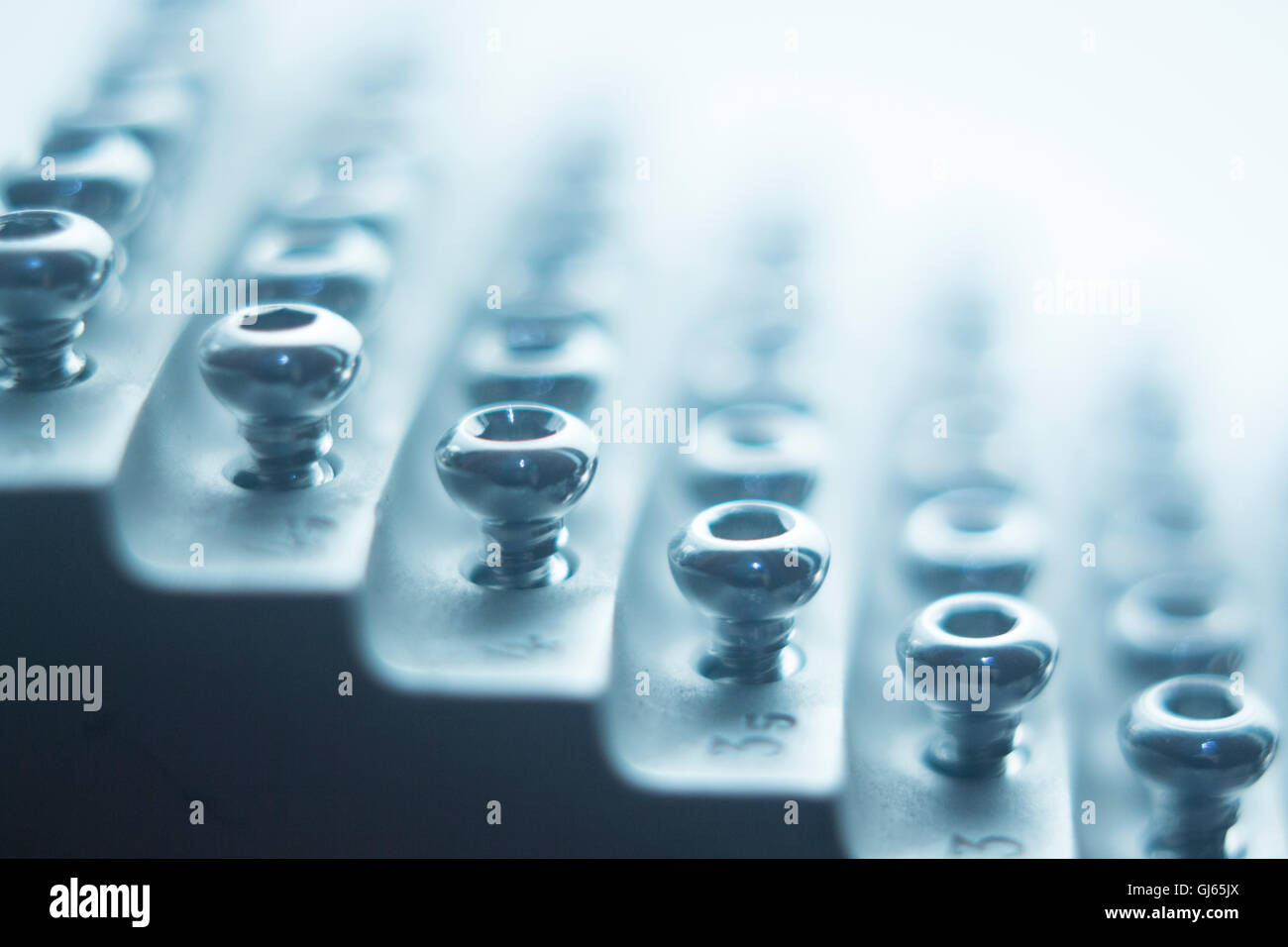 Orthopedics and Traumatology surgery rack of screws to fix surgical ...