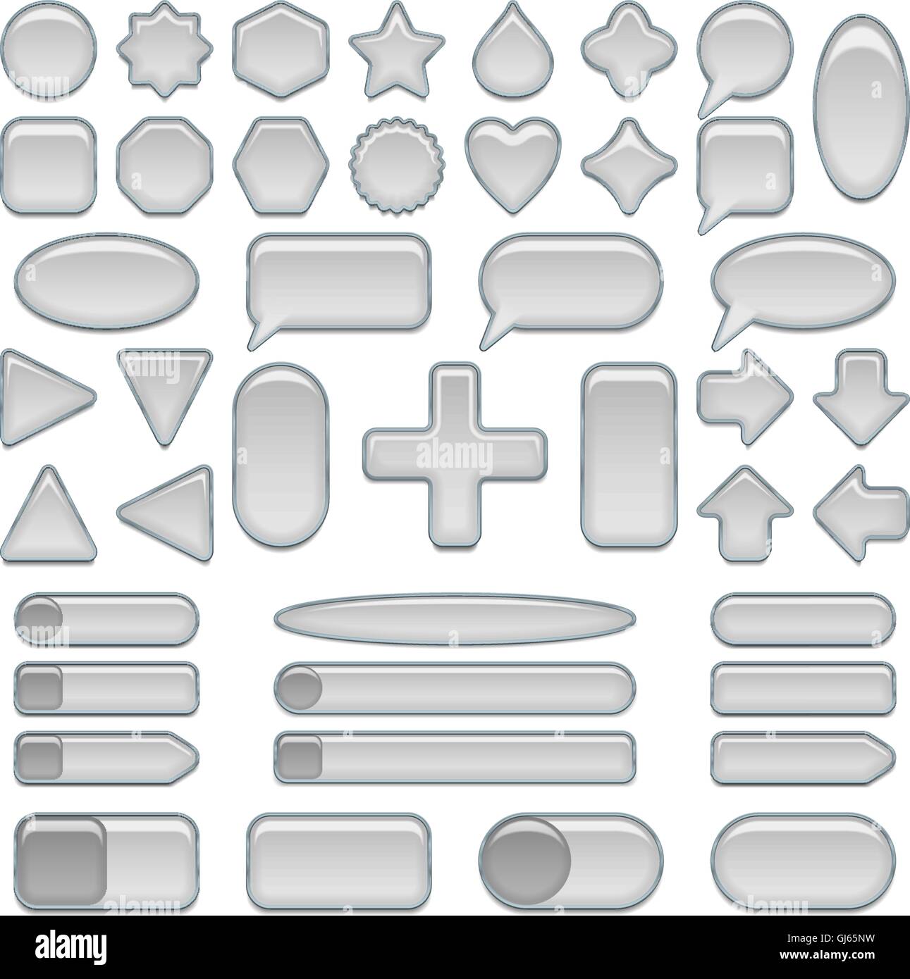 Silver glass buttons, set Stock Vector Image & Art - Alamy