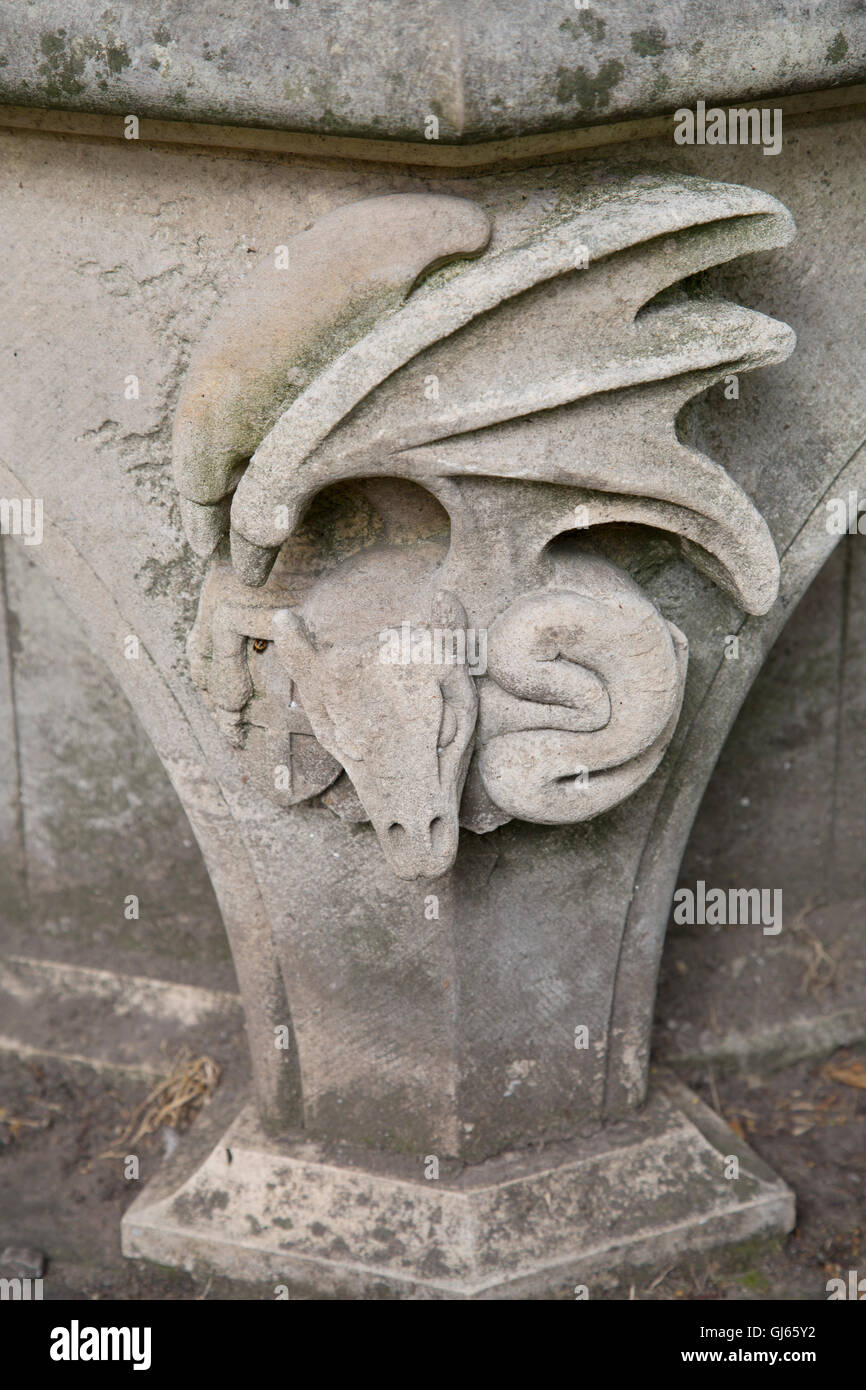 Dragon Gargoyle Figure in Dean's Park, York Minster Cathedral Church ...