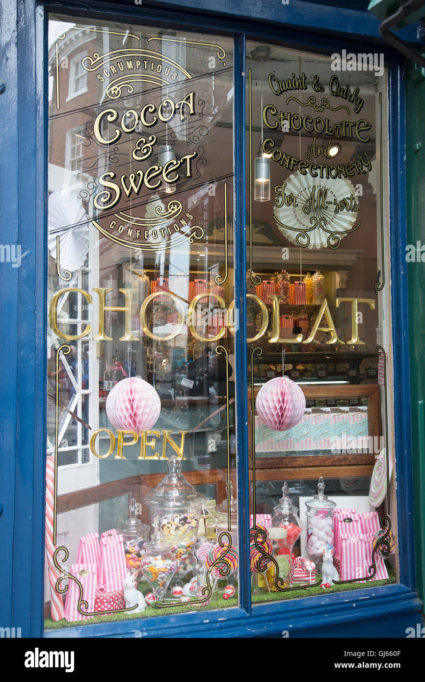 Cocoa and Sweet Shop Sign, York; England; UK Stock Photo - Alamy