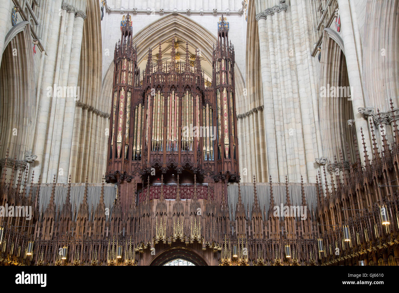 Organ of York Minster Cathedral Church; England; UK Stock Photo - Alamy