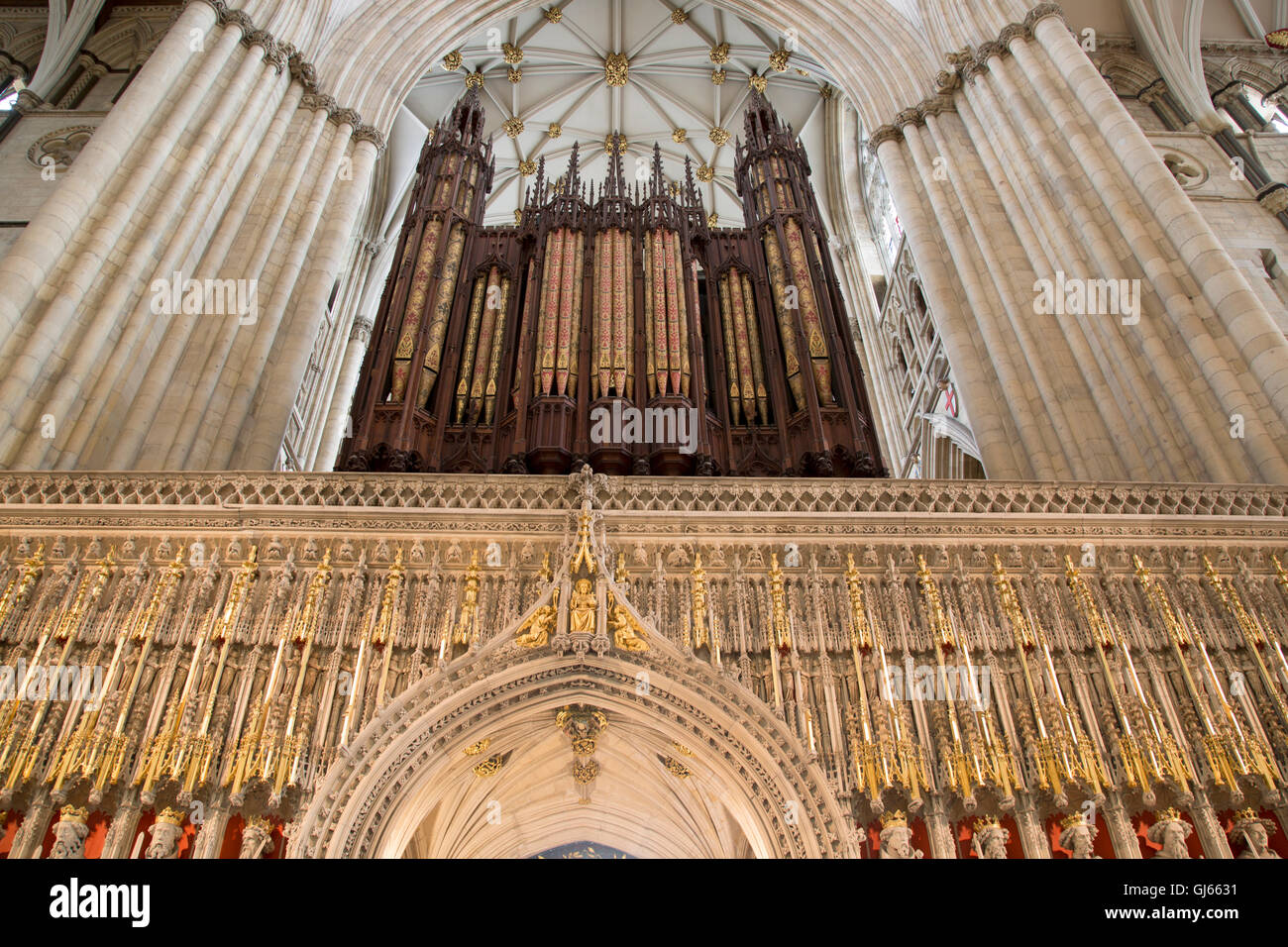 Organ of York Minster Cathedral Church; England; UK Stock Photo - Alamy