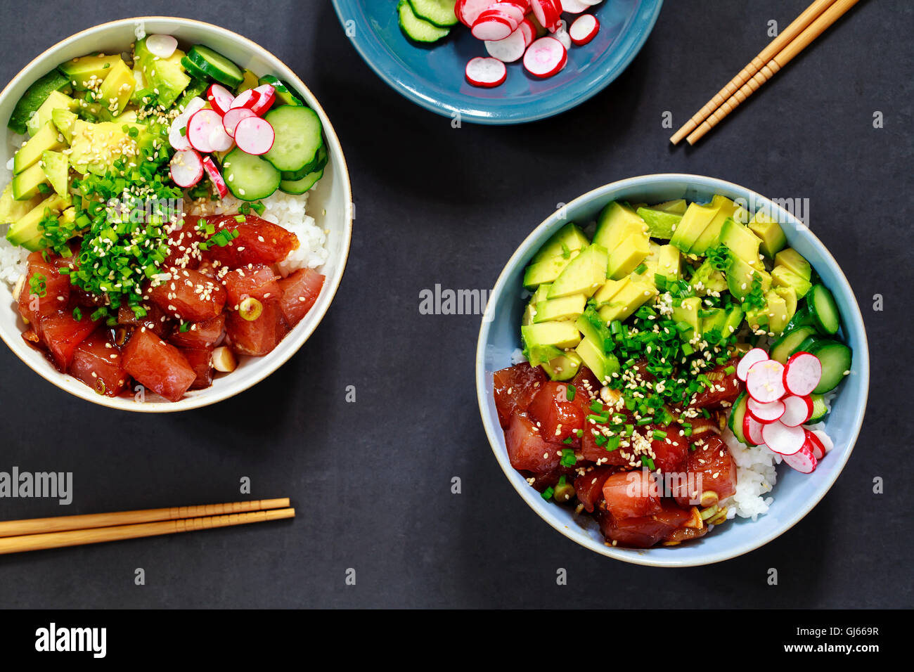 Hawaiian tuna poke Stock Photo - Alamy