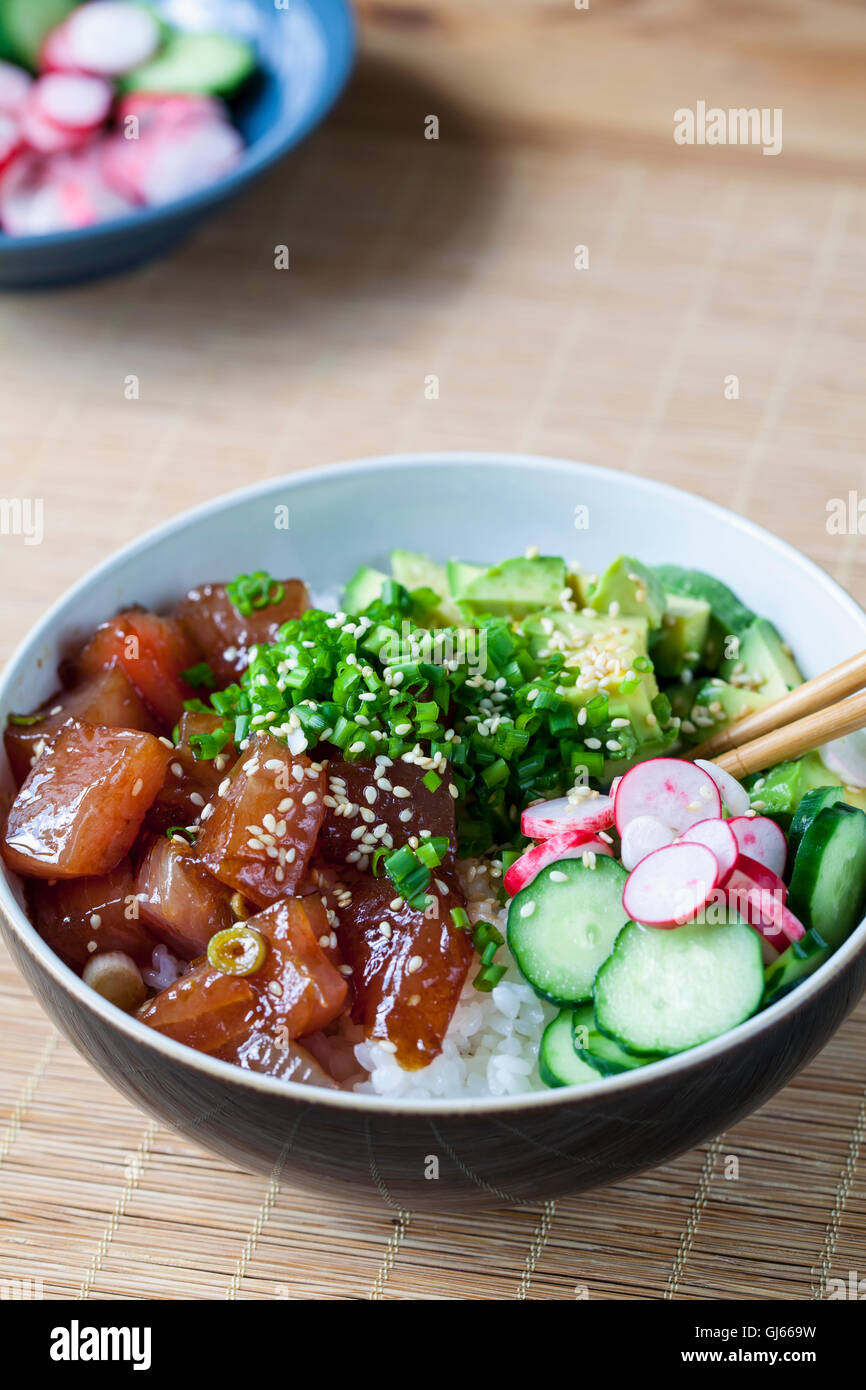 Hawaiian tuna poke Stock Photo - Alamy