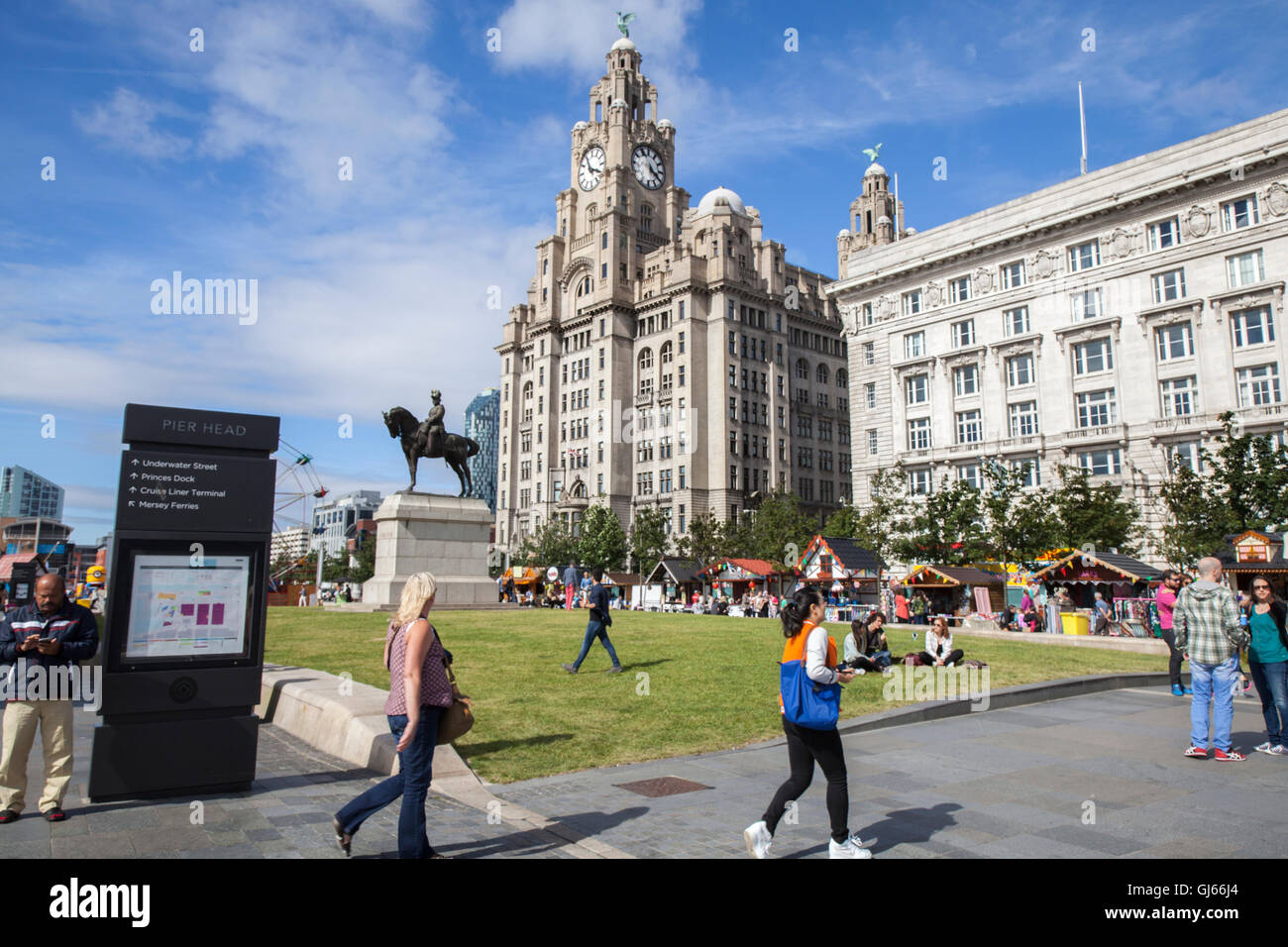 The Three Graces, Pier head, Waterfront, Liverpool, Merseyside, UK ...