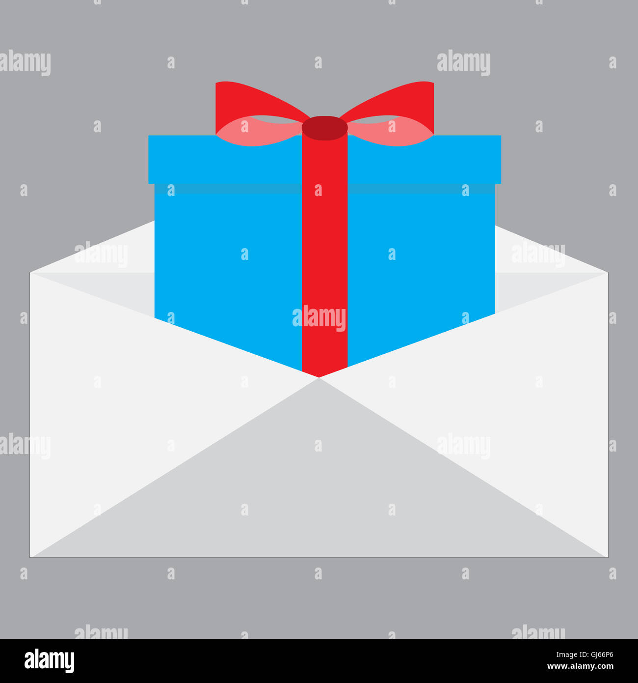 Gift in envelope. Gift box vector, gift card letter. Vector ...