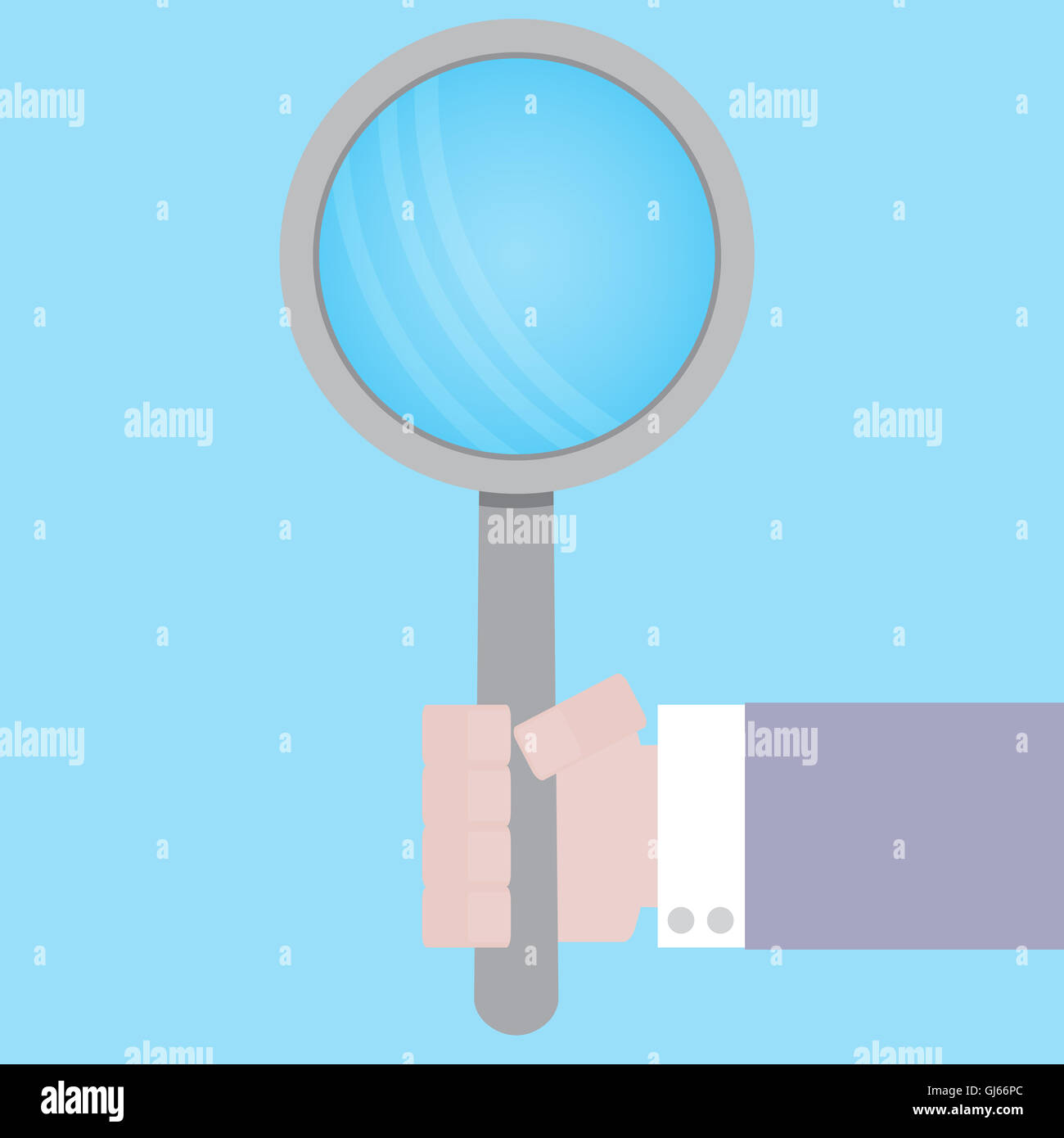 Magnifying glass in hand. Research analysis and discovery concept ...