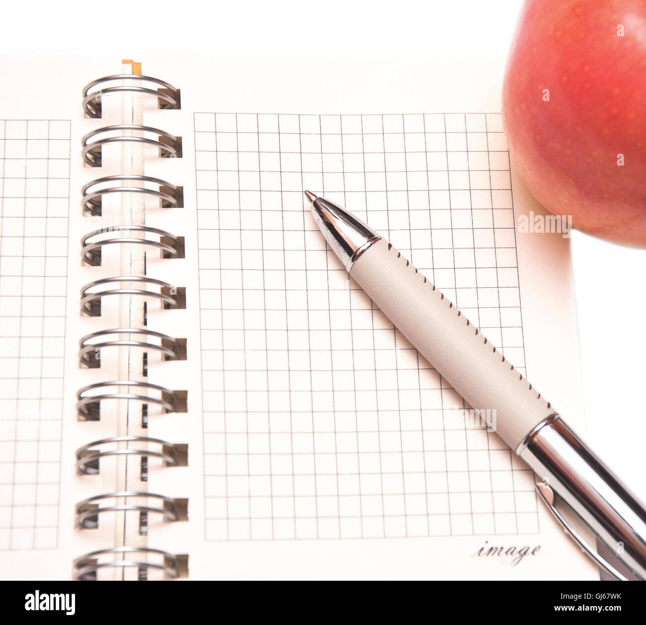 open spiral bound notebook Stock Photo - Alamy