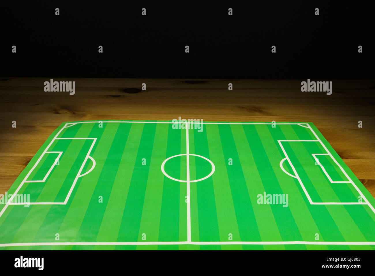 Table Top FootBall Pitch on A wooden Table Stock Photo - Alamy