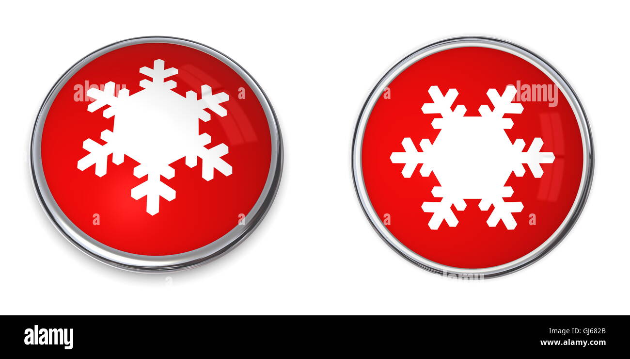 Red Snowflake Button Stock Photo - Alamy