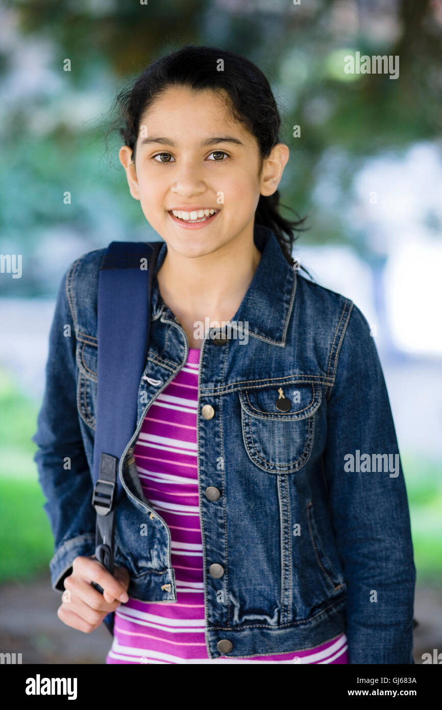 Portrait Of Tween Girl Smiling Stock Photo - Alamy