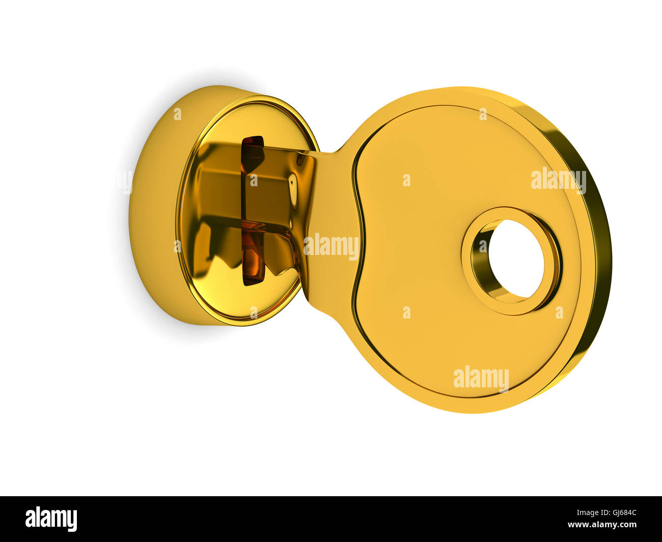 Isolated key and lock on white background. 3D image Stock Photo - Alamy