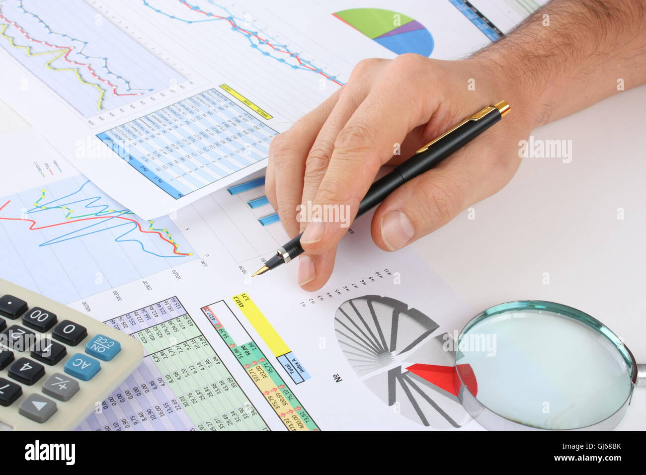Graphs tables and documents Stock Photo - Alamy