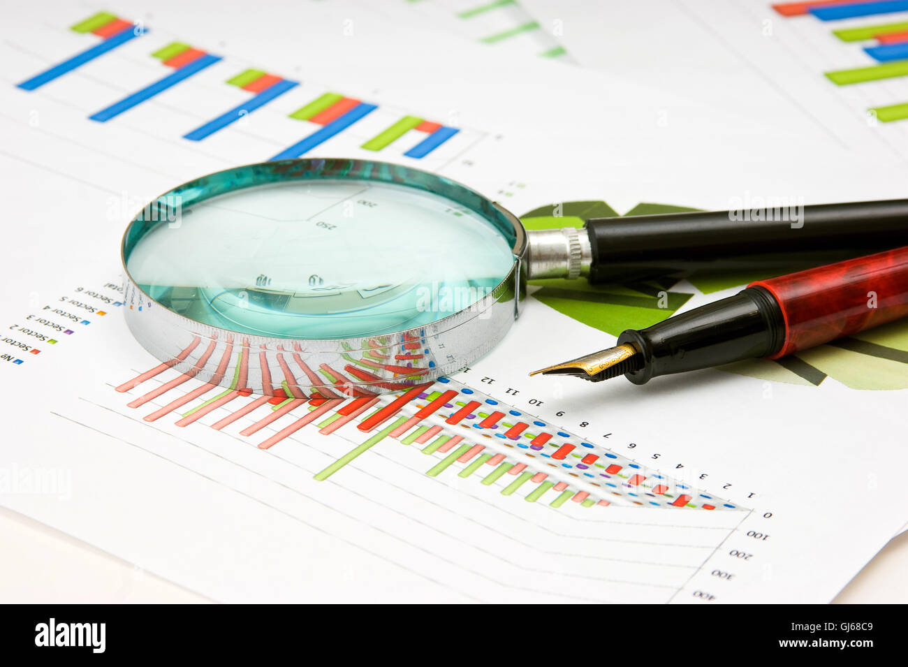 Graphs tables and documents Stock Photo - Alamy