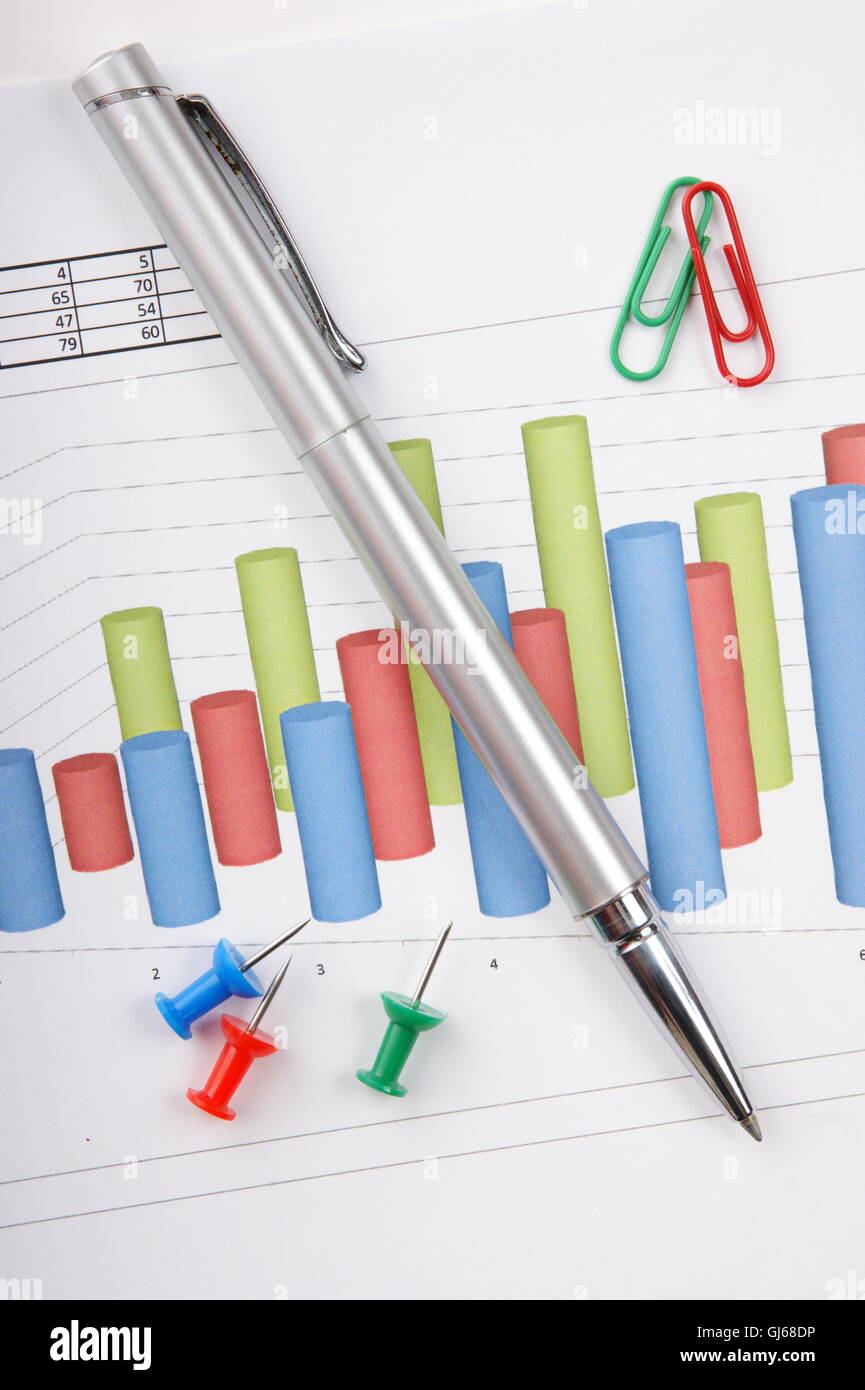 Graphs tables and documents Stock Photo - Alamy