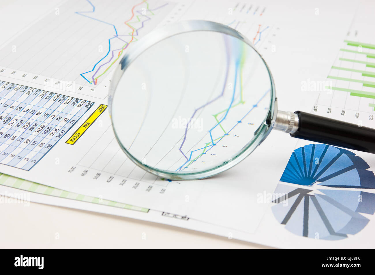 Graphs tables and documents Stock Photo - Alamy