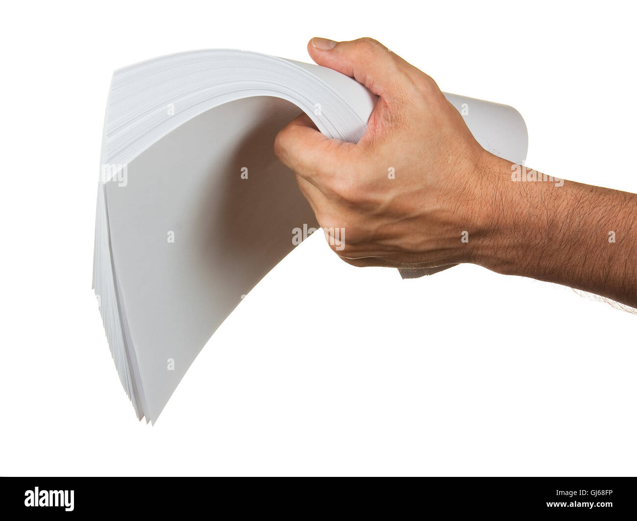 a stack of paper in hand Stock Photo - Alamy