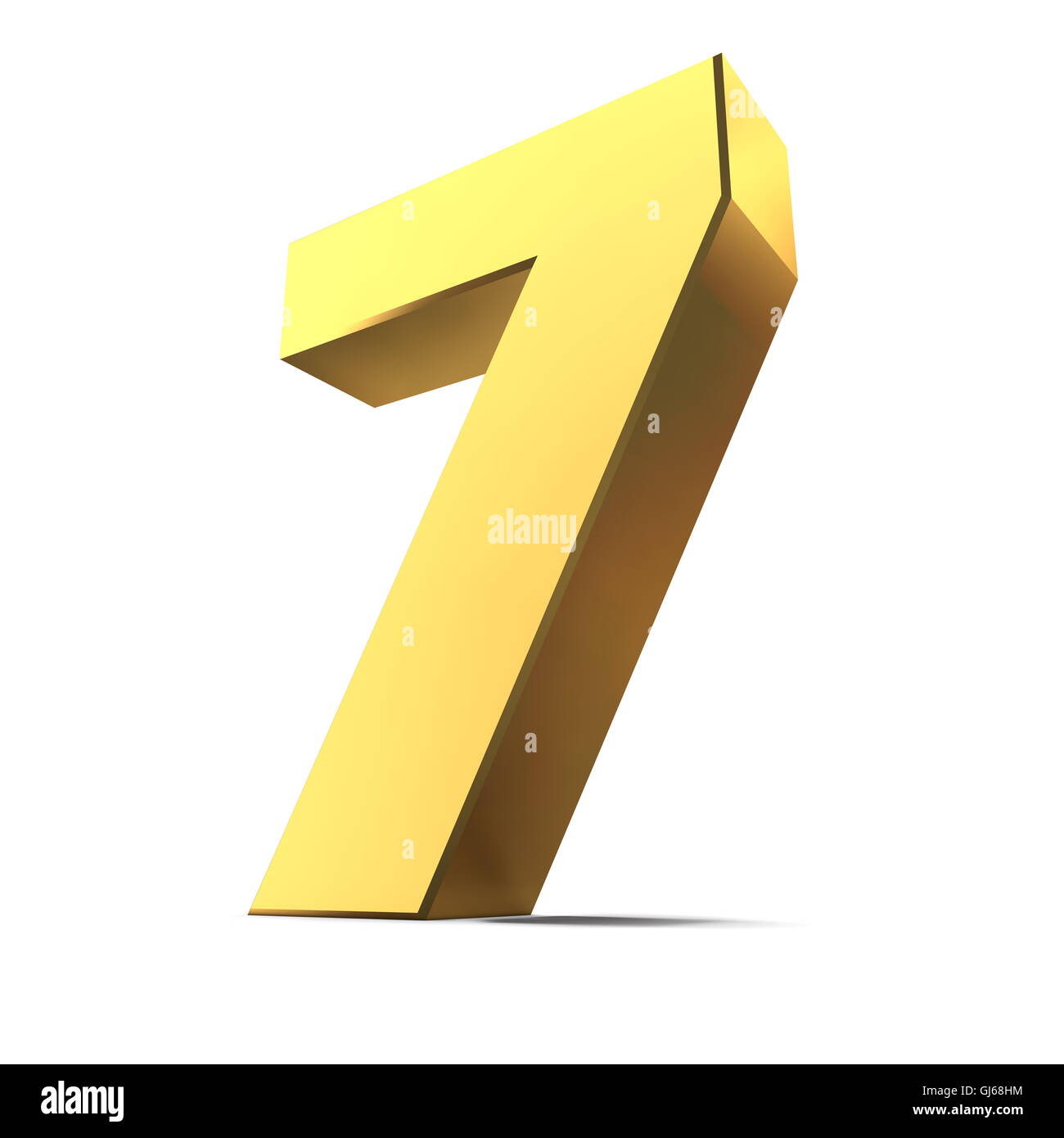 Shiny Number 7 - Gold Stock Photo - Alamy