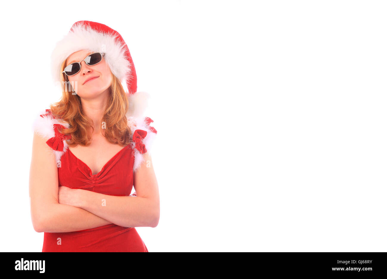 Miss Santa is a Cool Girl - Rectangle Crop Stock Photo - Alamy