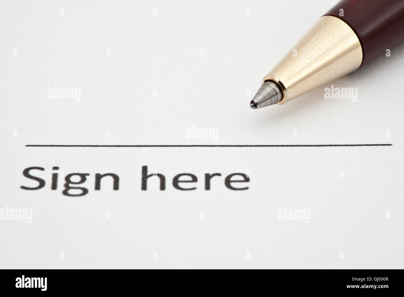 Contract - Sign here Stock Photo - Alamy