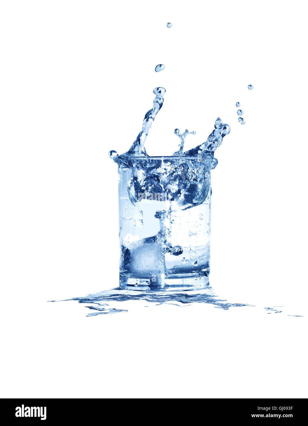Glass With Splashing Water Stock Photo - Alamy