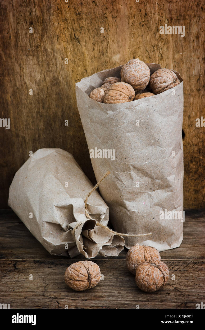 Nuts in paper bags Stock Photo - Alamy