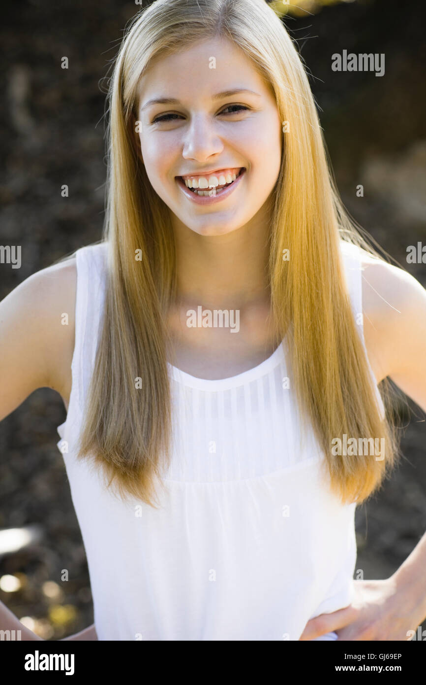 Portrait of Smiling Teenager Stock Photo - Alamy