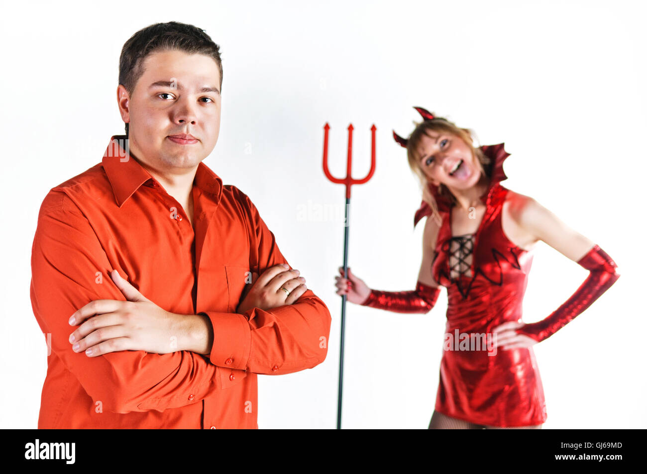 Red devil couple Stock Photo - Alamy