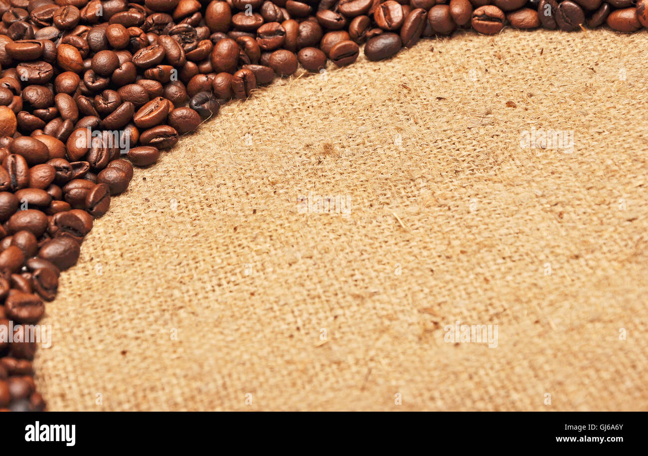 coffee beans on textile Stock Photo - Alamy
