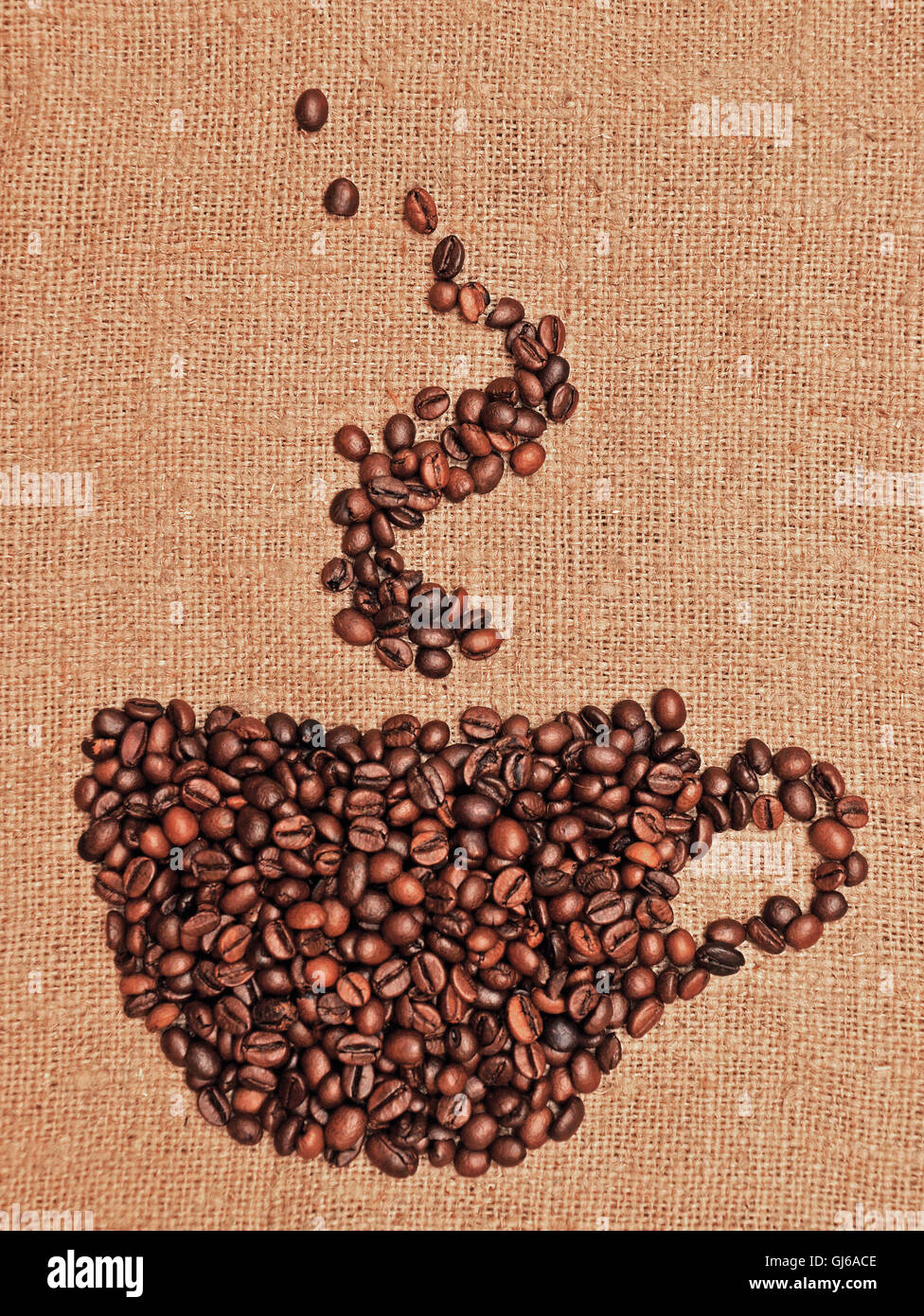 drawing of coffee on the textile Stock Photo - Alamy
