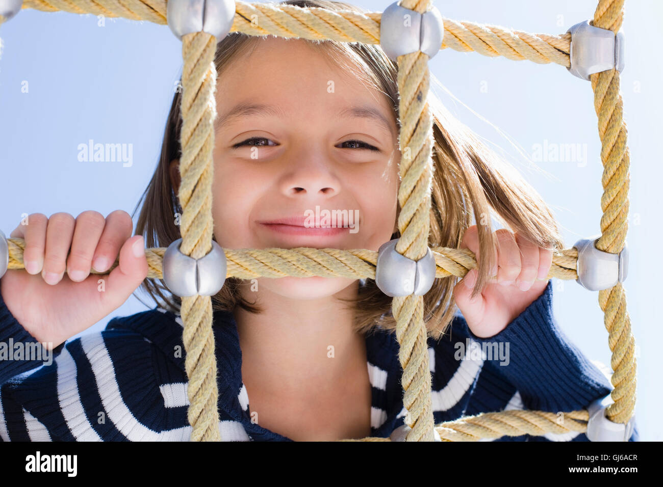 Girl On Hammock Stock Photo - Alamy